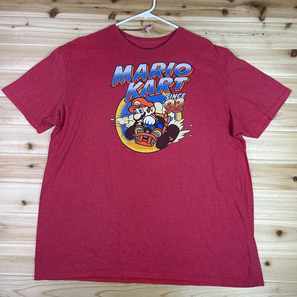 Nintendo | Shirts | Super Mario Tshirt Mens Xxl Red Mario Kart Nintendo ...
